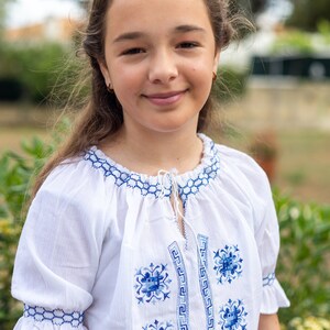 Greek Folk Art Style Girl's Embroidery Blouse - Etsy UK