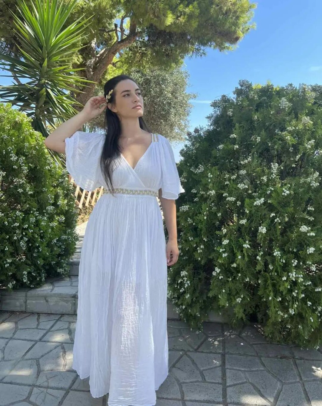 Alkestis Greek Ancient Dress: Doubleface 100% Cotton Maxi Dress - Etsy