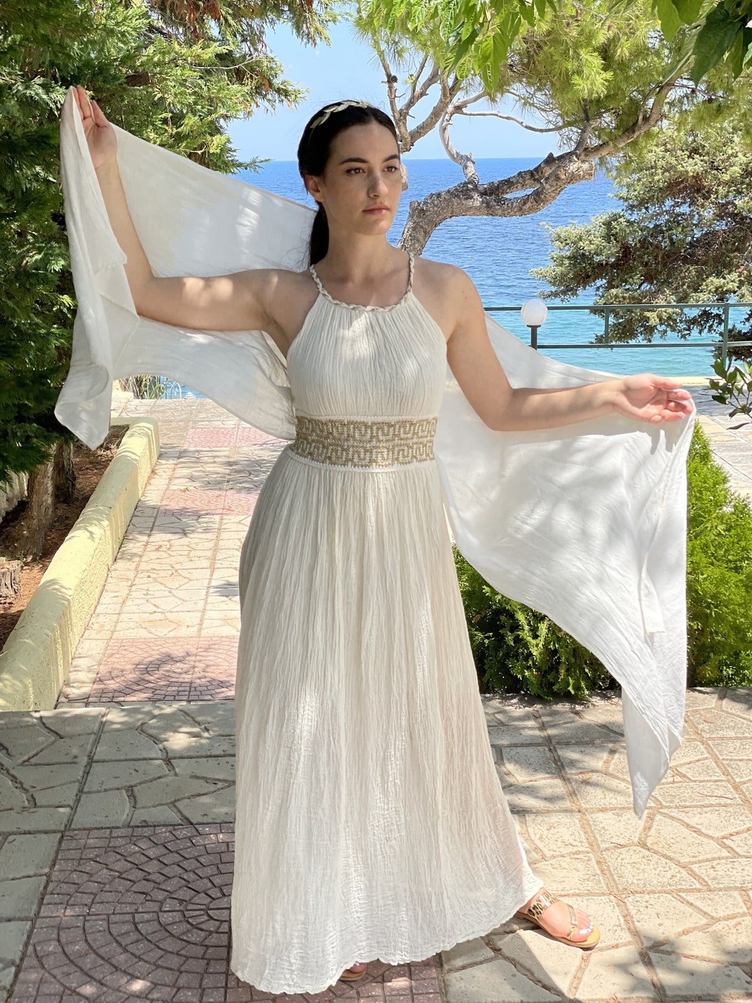 4036-3L Myrto Greek Ancient Dress Greek Product. Myrto myrton Myrtle ...