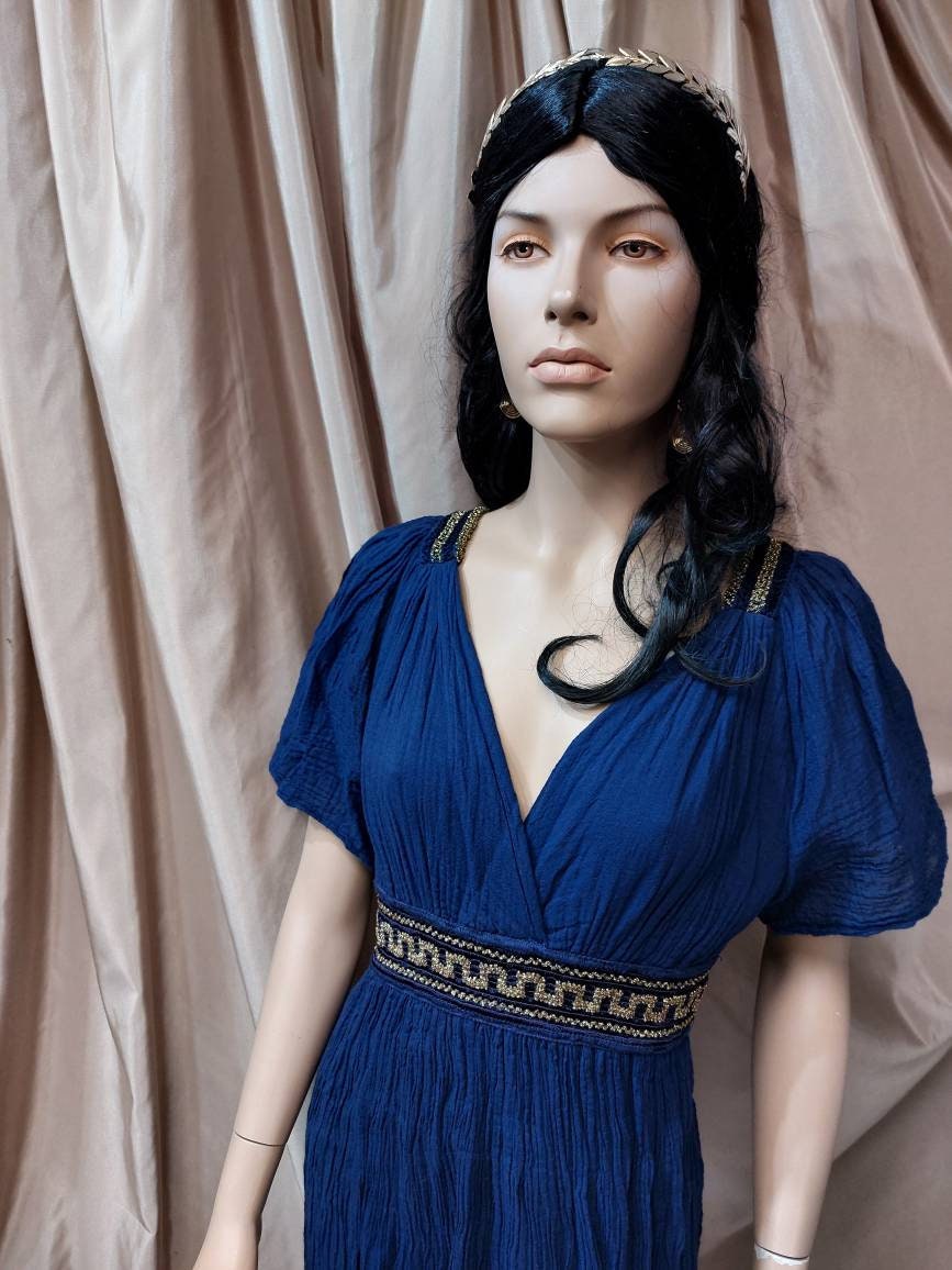 Alkestis Greek Ancient Dress: Doubleface 100% Cotton Maxi Dress - Etsy UK