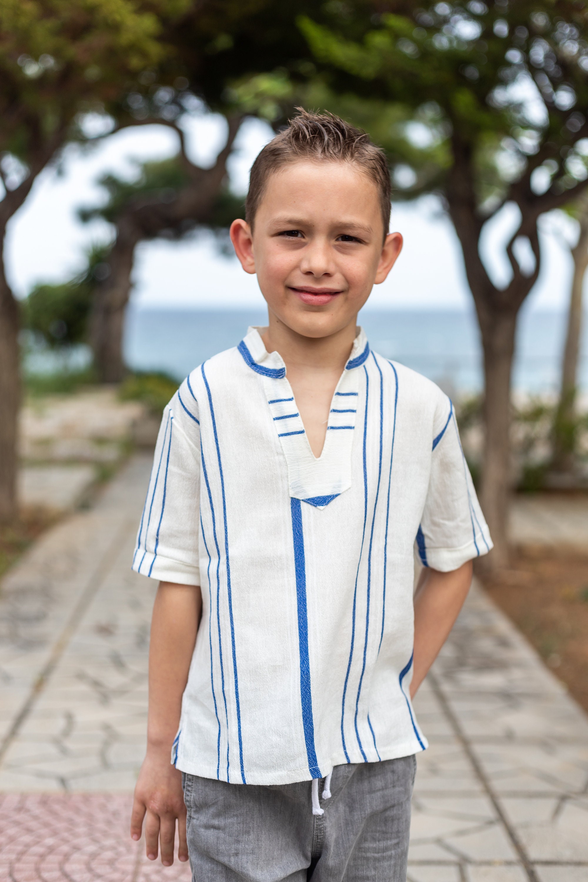 Greek Folk Art Style Boy Shirt - Etsy