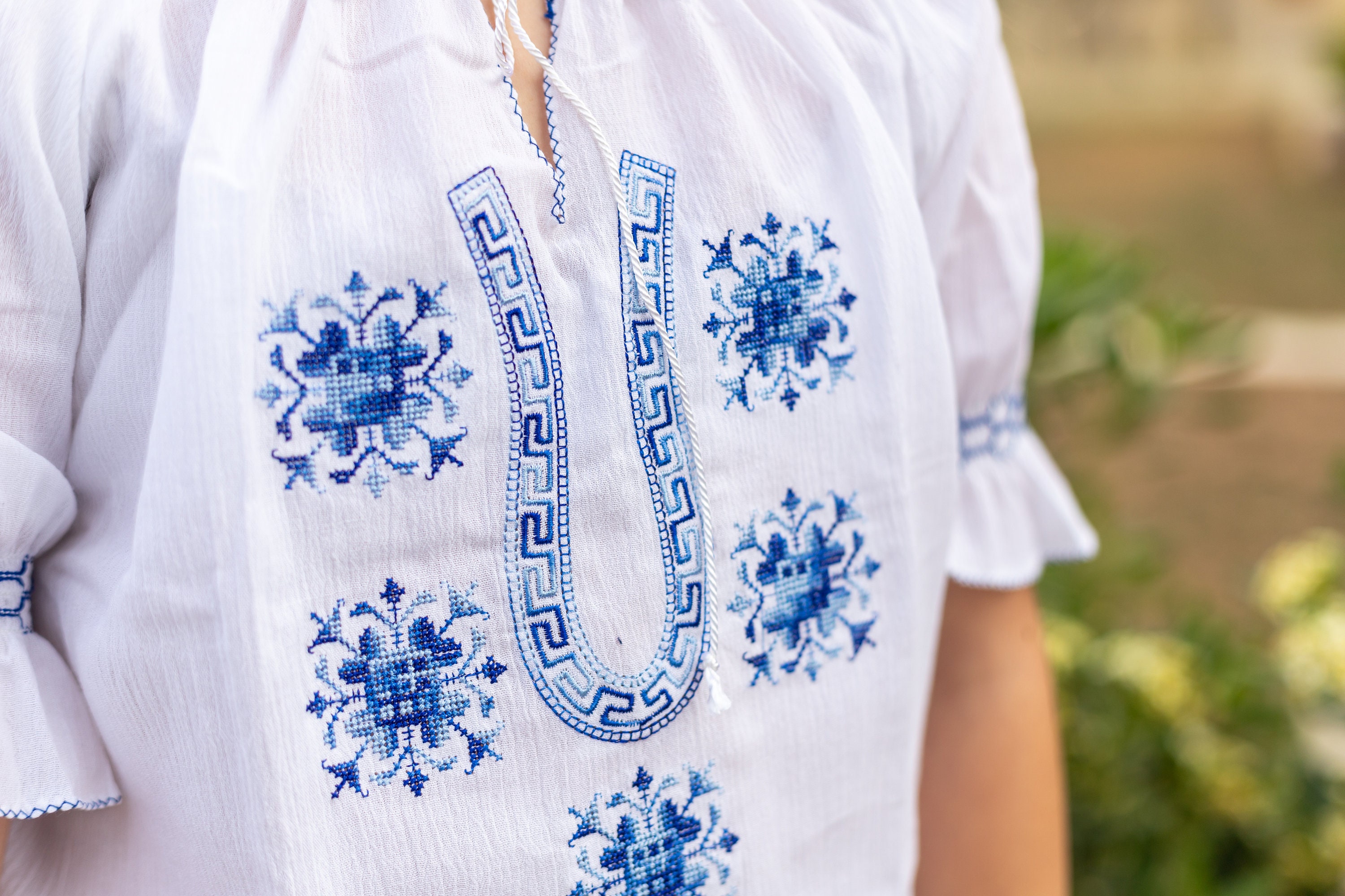 Greek Folk Art Style Girl's Embroidery Blouse - Etsy