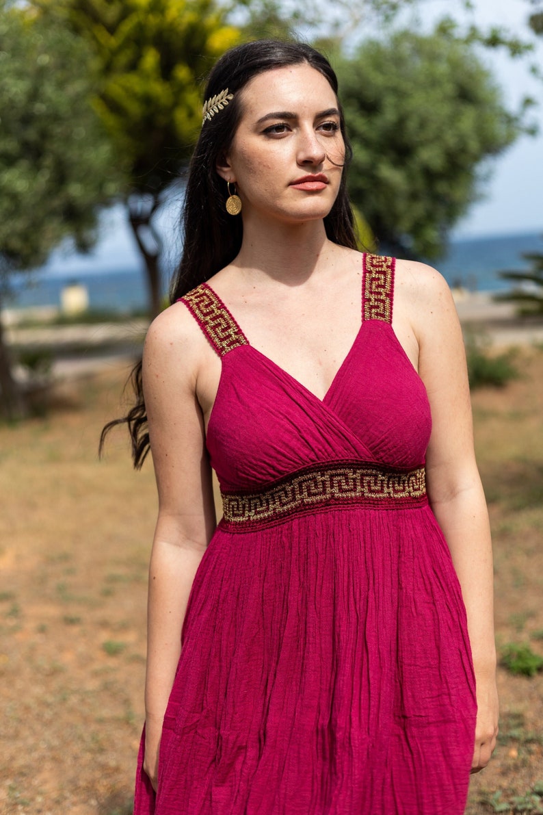 Ismene Greek Ancient Dress: 100% Cotton Iokasti Dress - Etsy