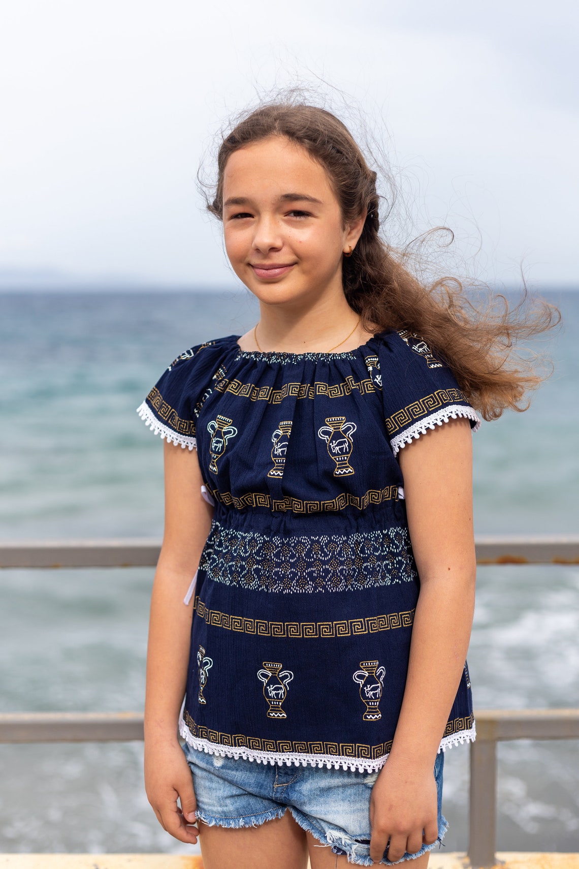 Greek Folk Art Style Girl Blouse - Etsy