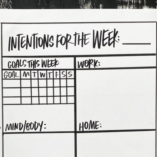 Intentions for the Week Printable PDF Digital Download - Etsy