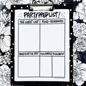 Party Planning List Printable PDF Digital Download - Etsy