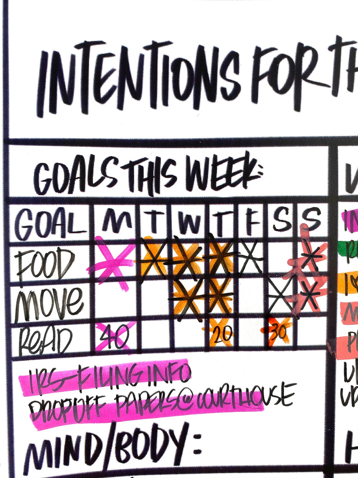 Intentions for the Week Printable PDF Digital Download - Etsy