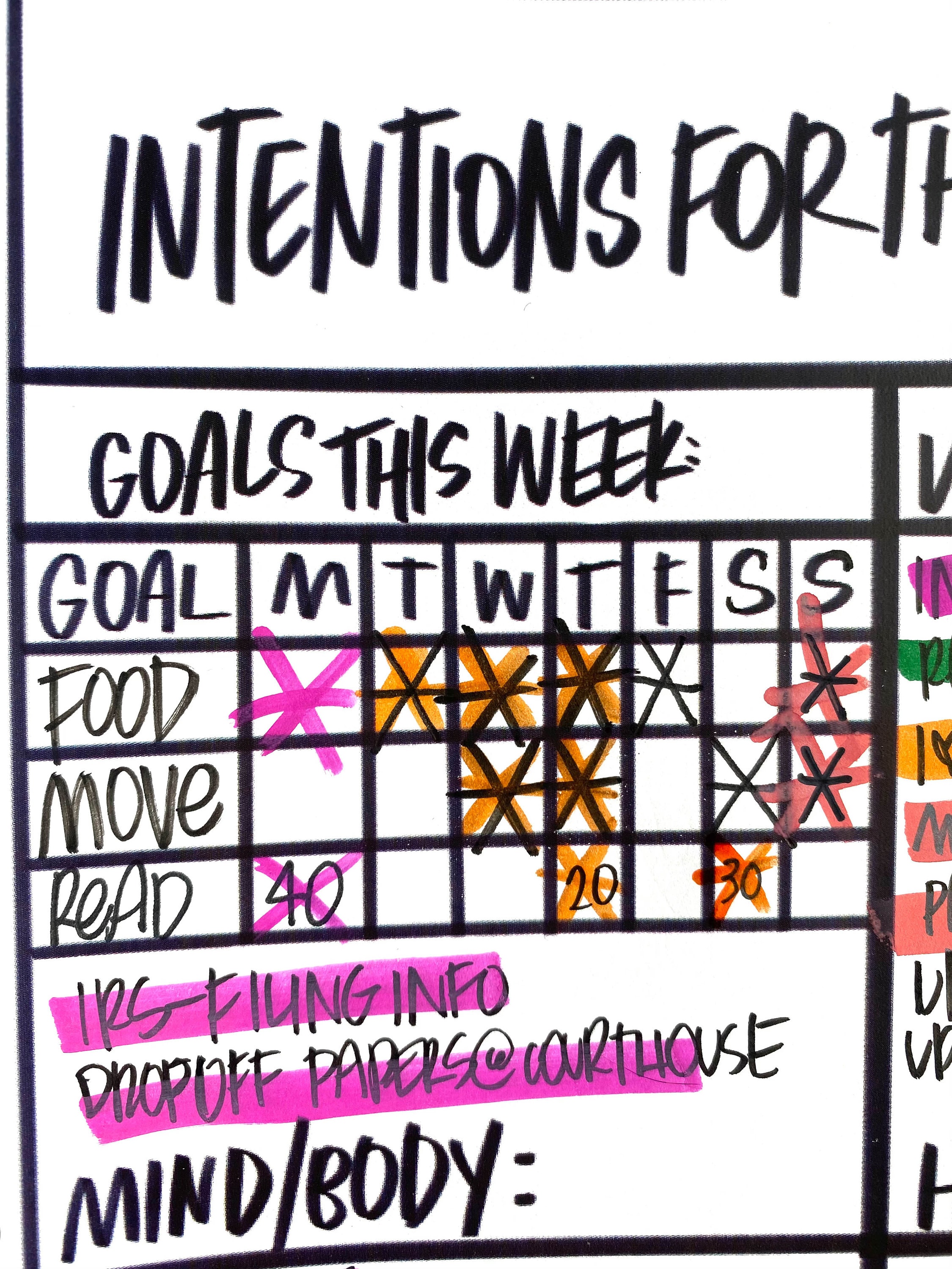 Intentions for the Week Printable PDF Digital Download - Etsy