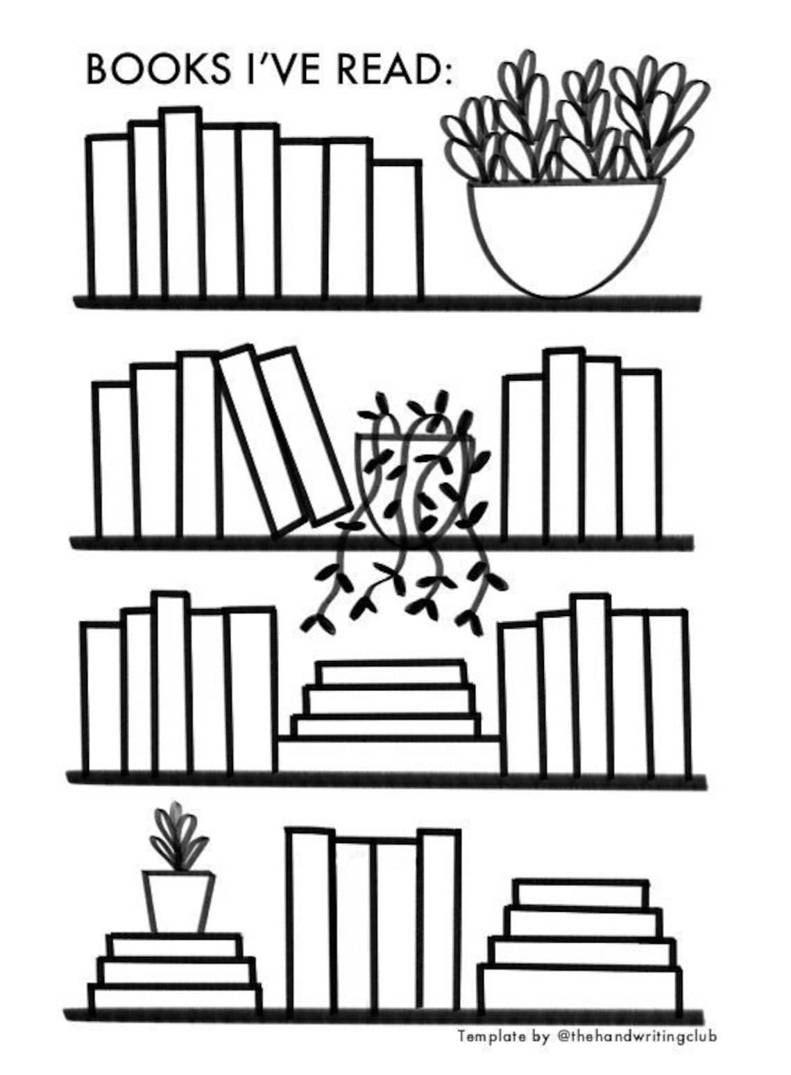 Books I've Read Printable PDF Digital Download - Etsy