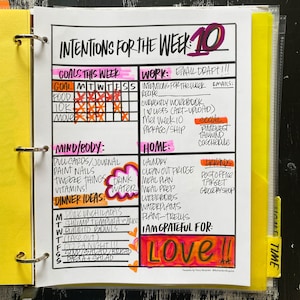Intentions for the Week Printable PDF Digital Download - Etsy