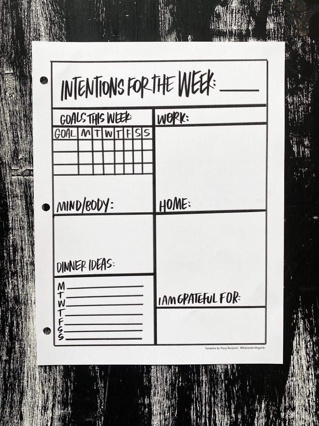 Intentions for the Week Printable PDF Digital Download - Etsy