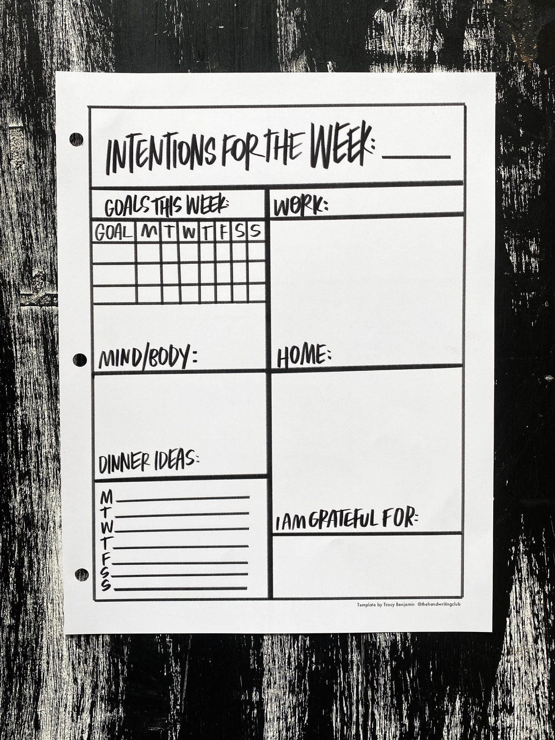 Intentions for the Week Printable PDF Digital Download - Etsy