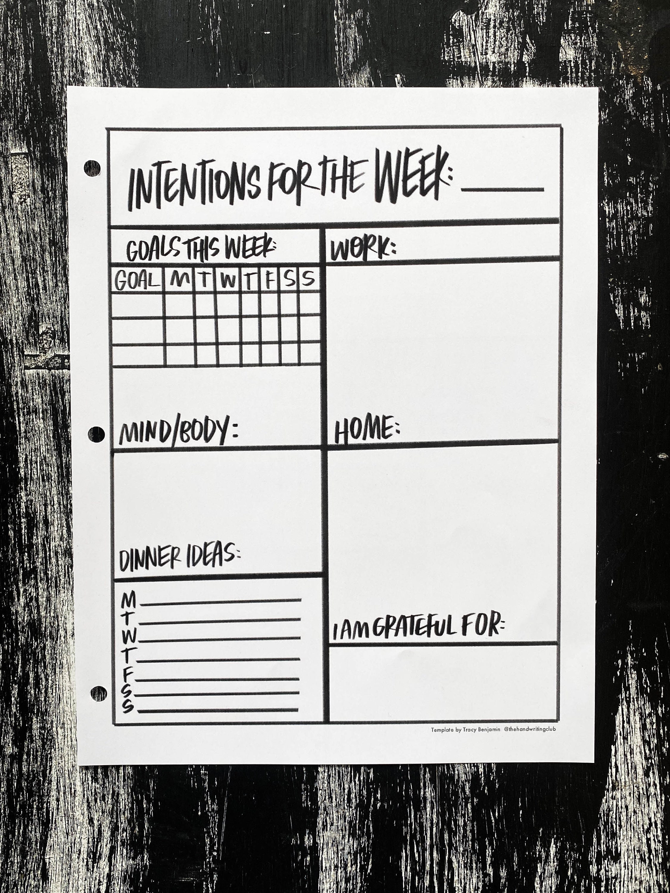Intentions for the Week Printable PDF Digital Download - Etsy
