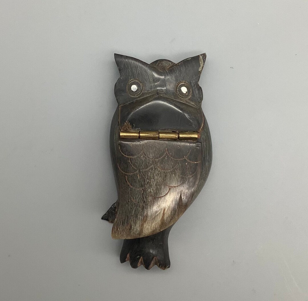 Snuff Box Rare Owl Shaped Horn - Etsy UK