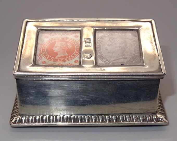 Antique Double Silver Stamp Box - Etsy UK