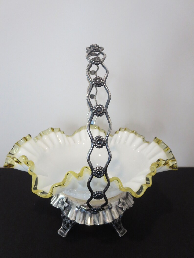 Antique Simpson Hall Miller & Co Silver Plate Bride's Basket, Yellow ...
