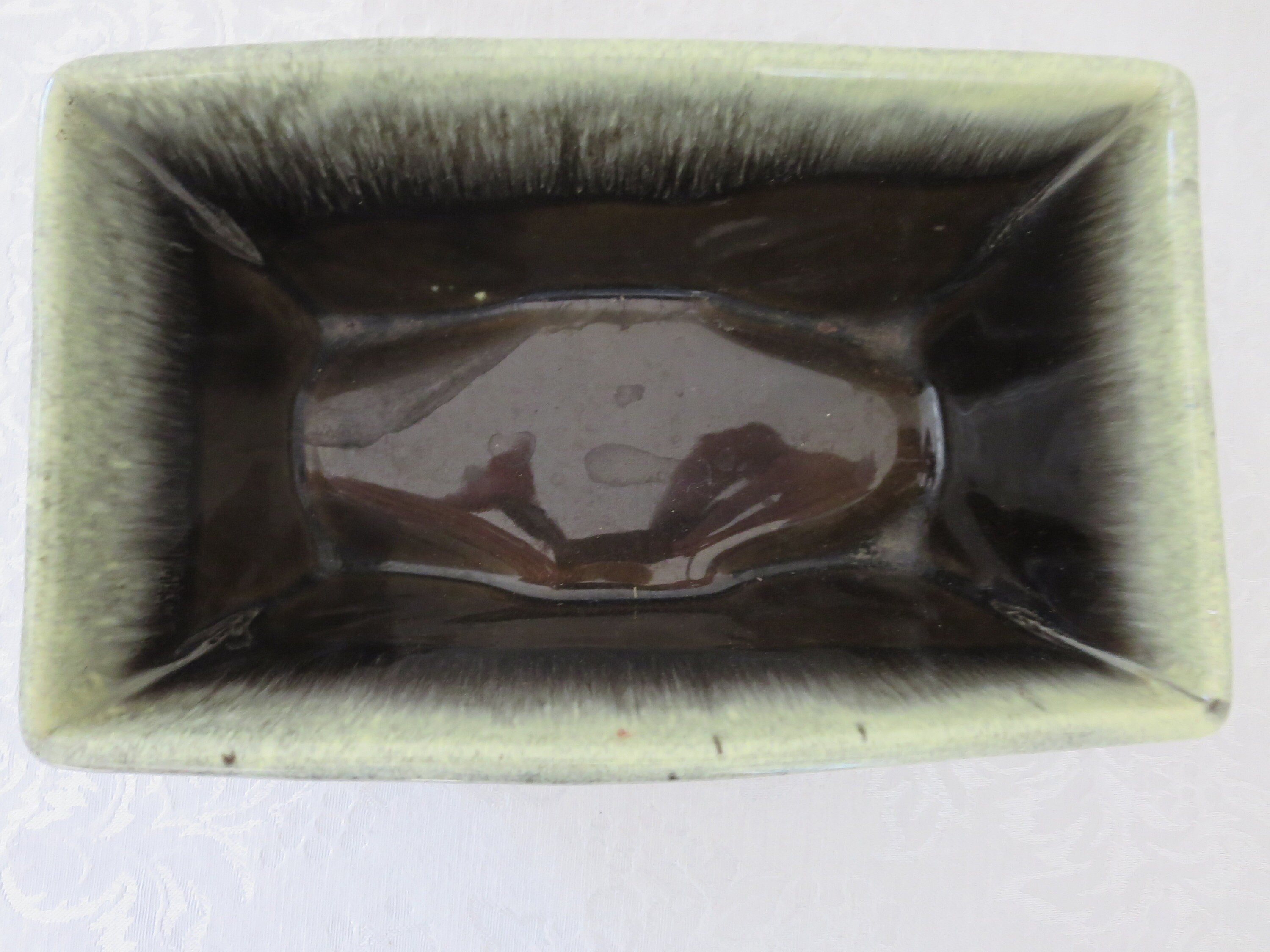 Hull Pottery Planter Rectangular Brown and Green Textured | Etsy