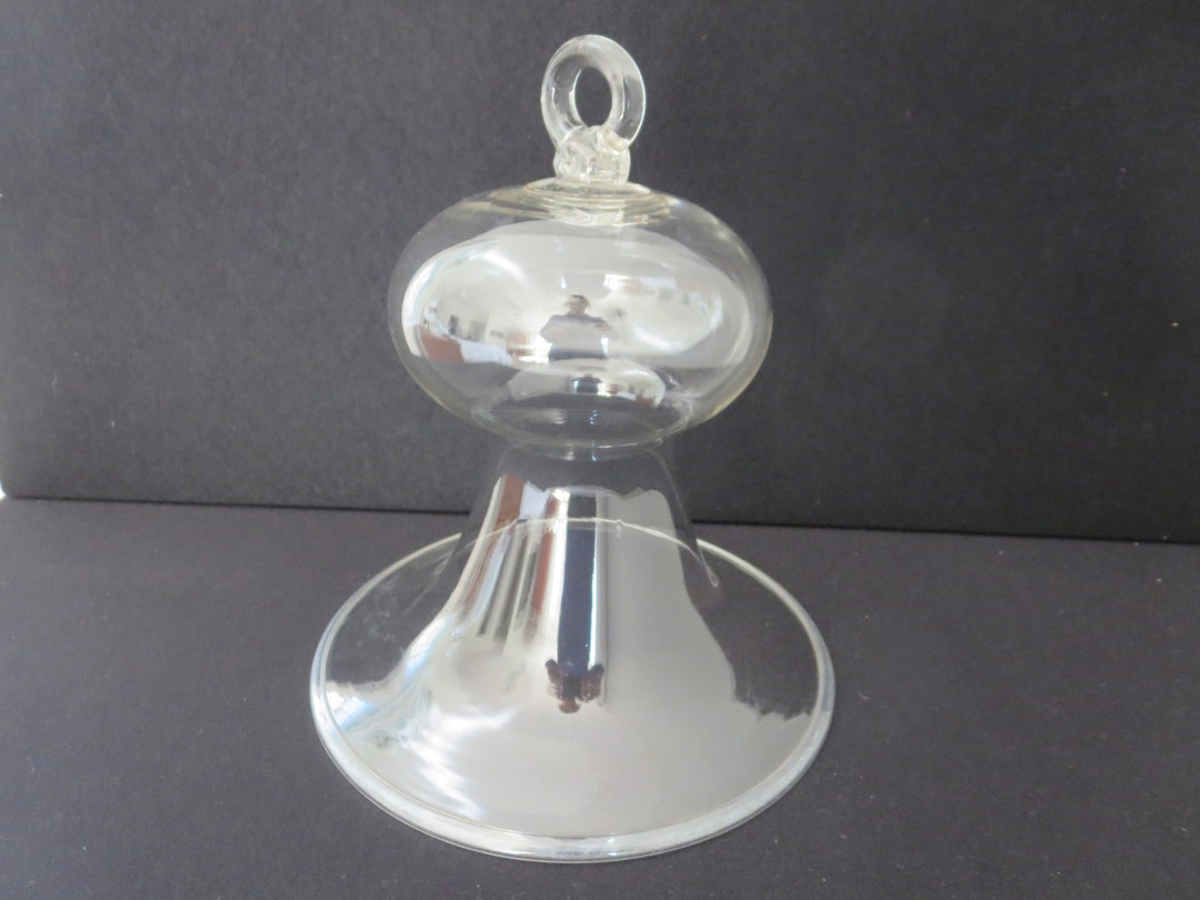 Antique Large Clear Glass Victorian Smoke Bell, Smoke Bell for Oil ...