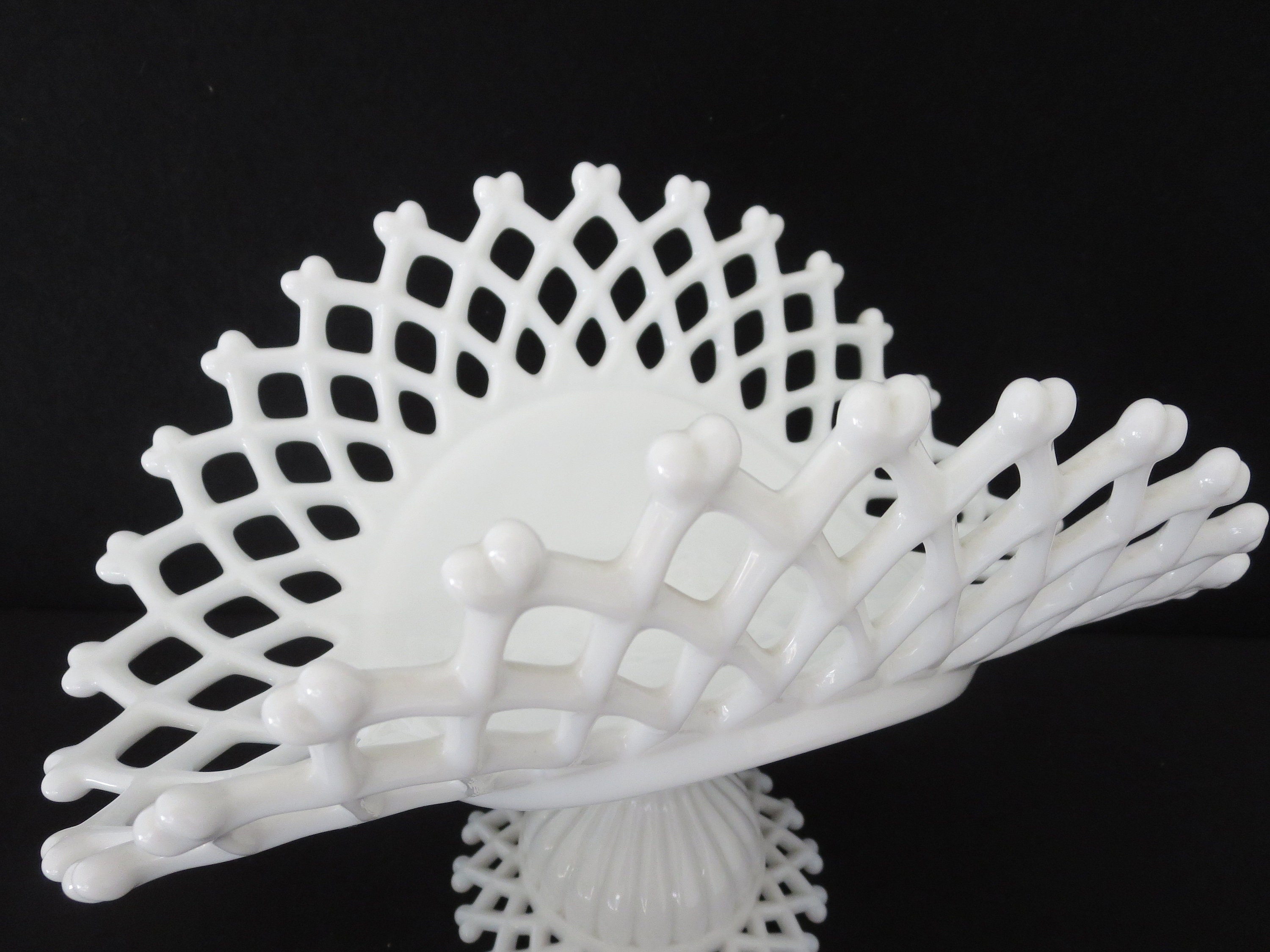 Vintage Westmoreland Milk Glass Open Lattice Edge Banana Fruit - Etsy
