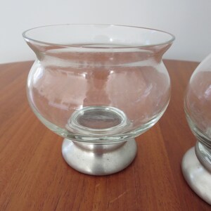 Vintage Set of George S Preisner Crystal Clear Glass and Pewter Sugar ...