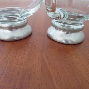 Vintage Set of George S Preisner Crystal Clear Glass and Pewter Sugar ...