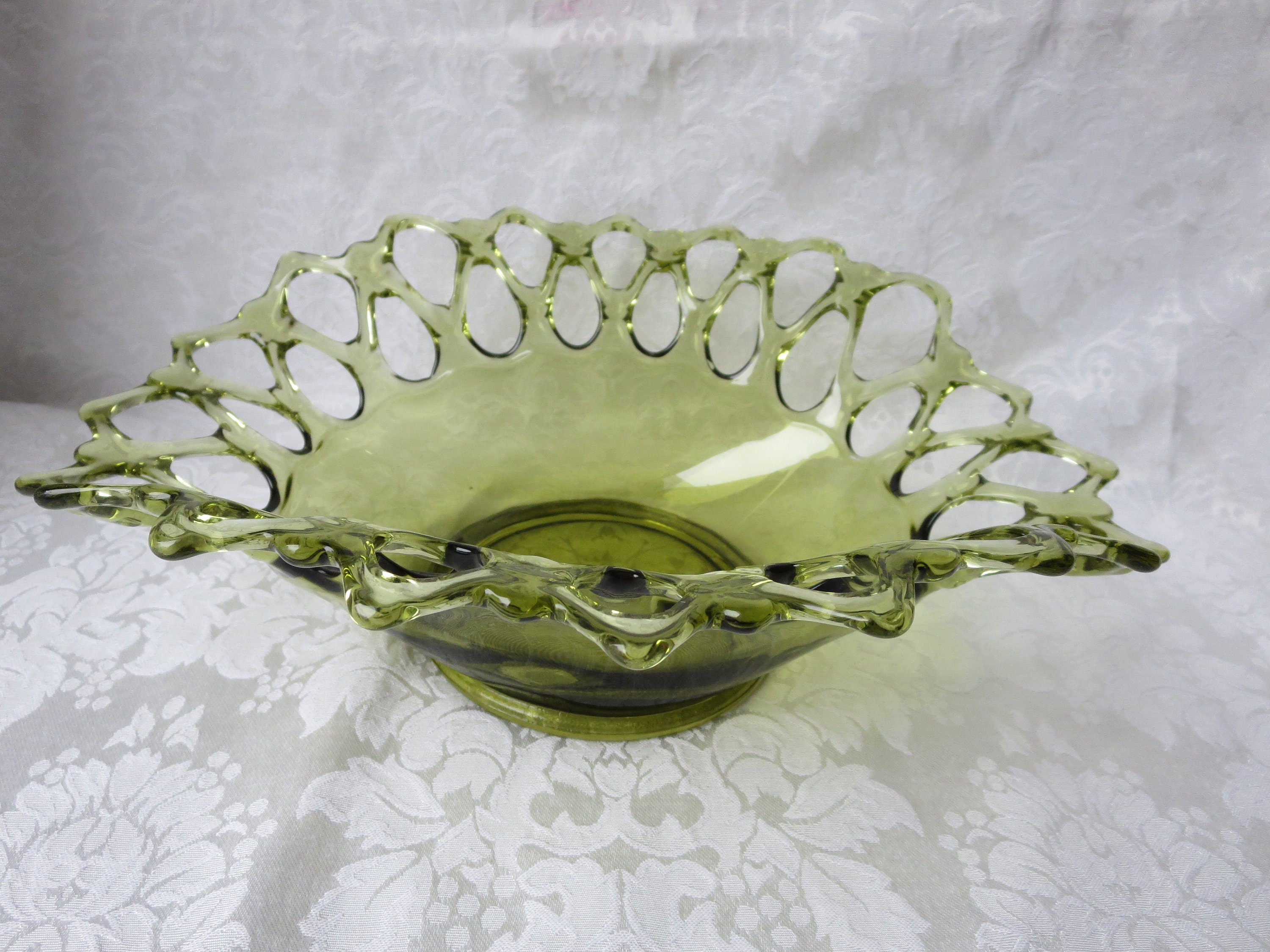 Vintage Westmoreland Green Glass Doric Centerpiece Bowl - Etsy Nederland