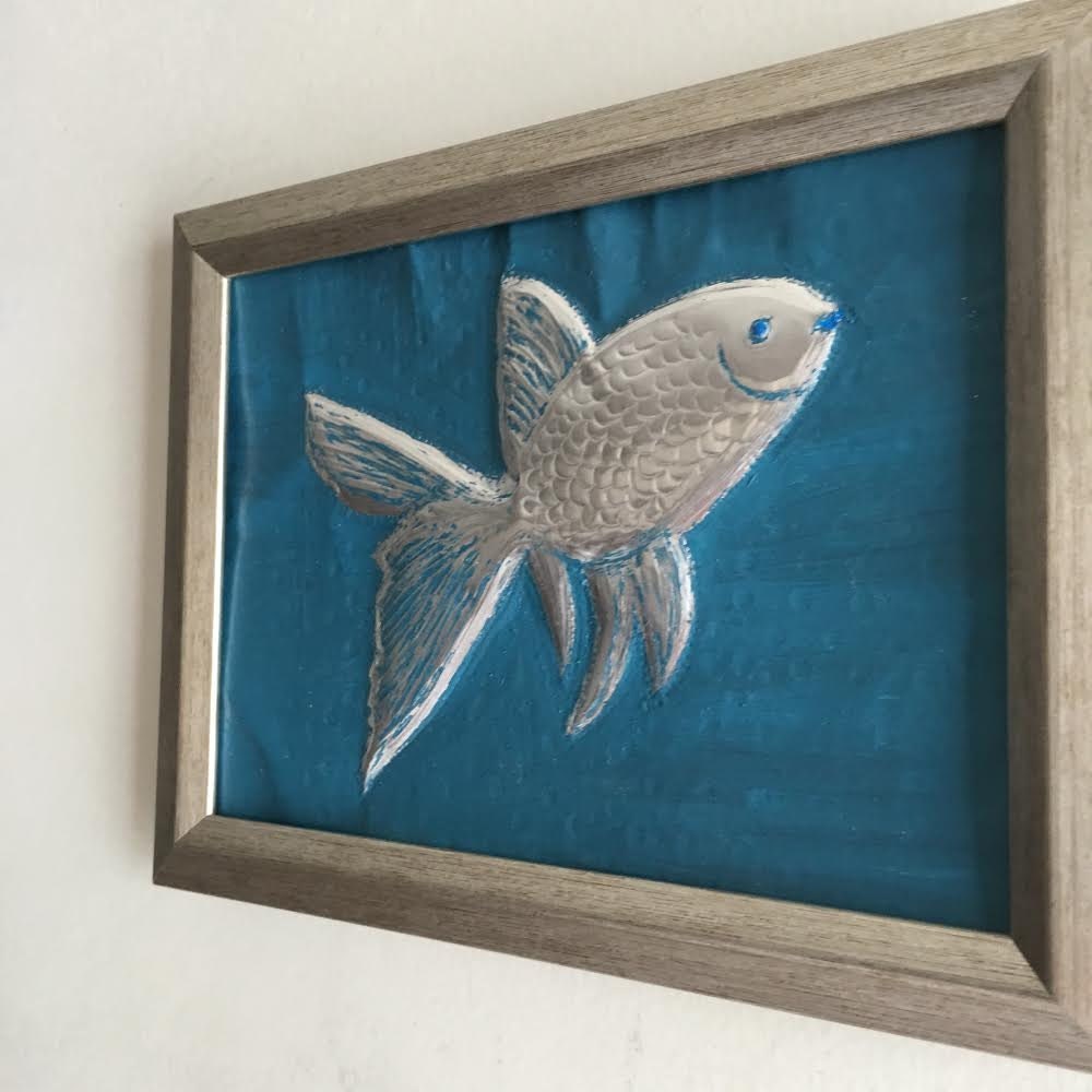 Goldfish, Metal Wall Decor, Embossed Metal Art, 5" X 7", Aquatic Animal ...