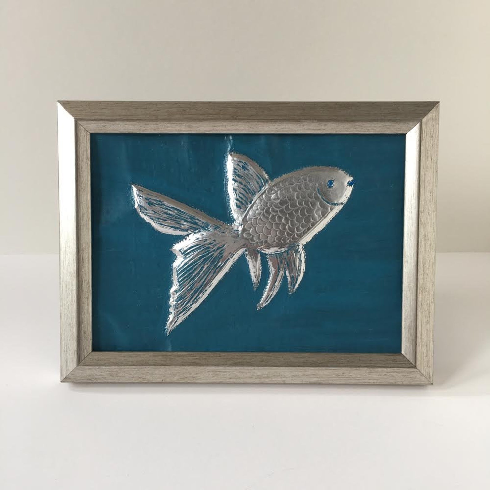 Goldfish, Metal Wall Decor, Embossed Metal Art, 5" X 7", Aquatic Animal ...