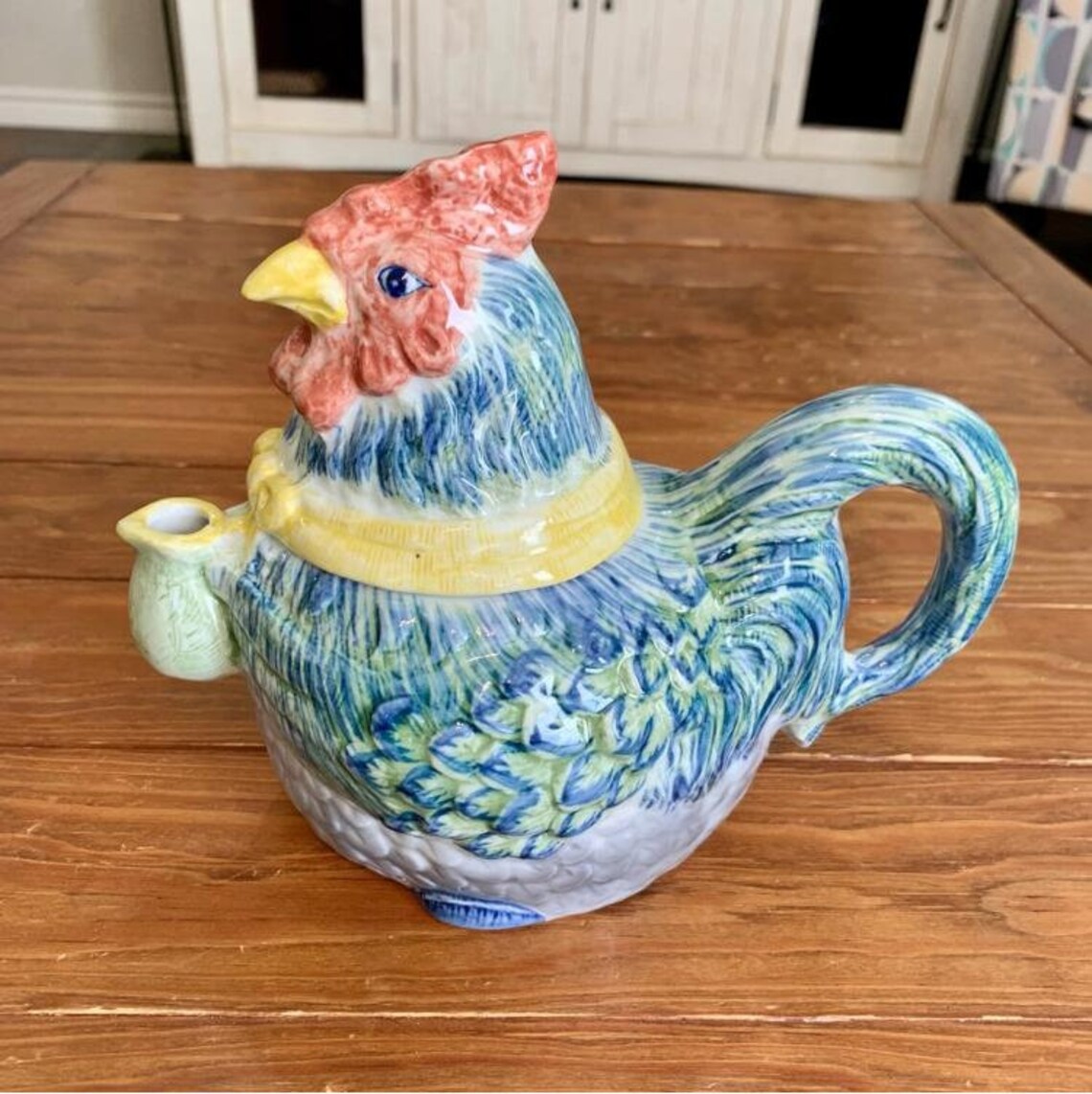 Vintage Hand Painted Andrea by Sadek Four Cup Hen Teapot, Blue - Etsy