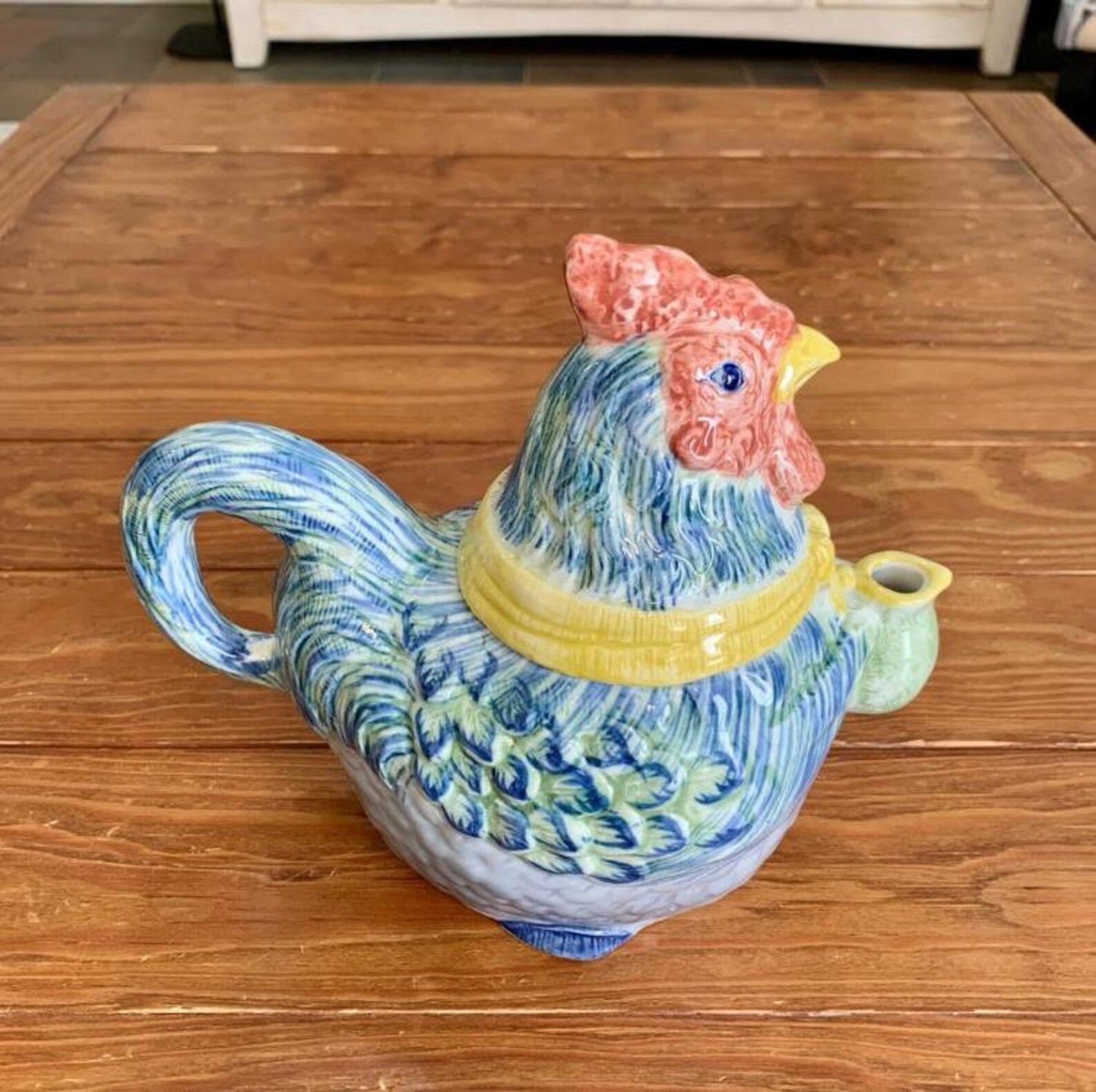 Vintage Hand Painted Andrea by Sadek Four Cup Hen Teapot, Blue - Etsy