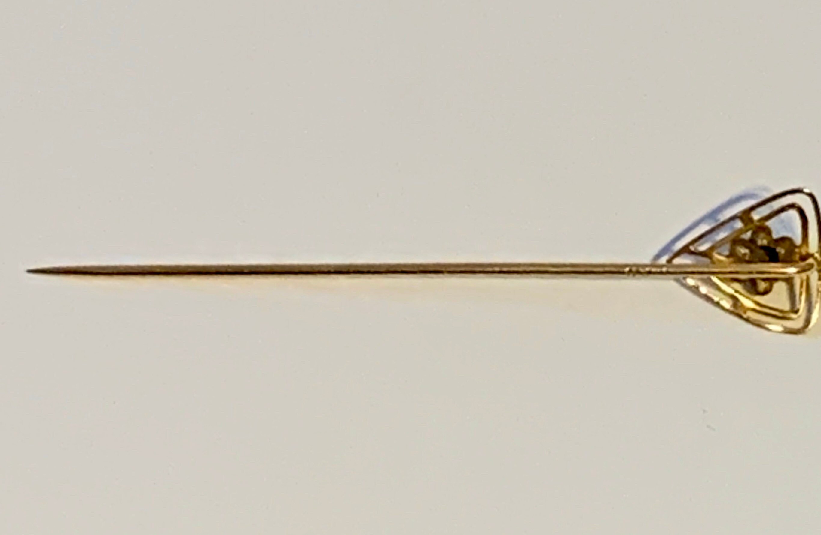 Vintage 10K Yellow Gold and Sapphire Art Deco Hat Pin/stick Pin - Etsy
