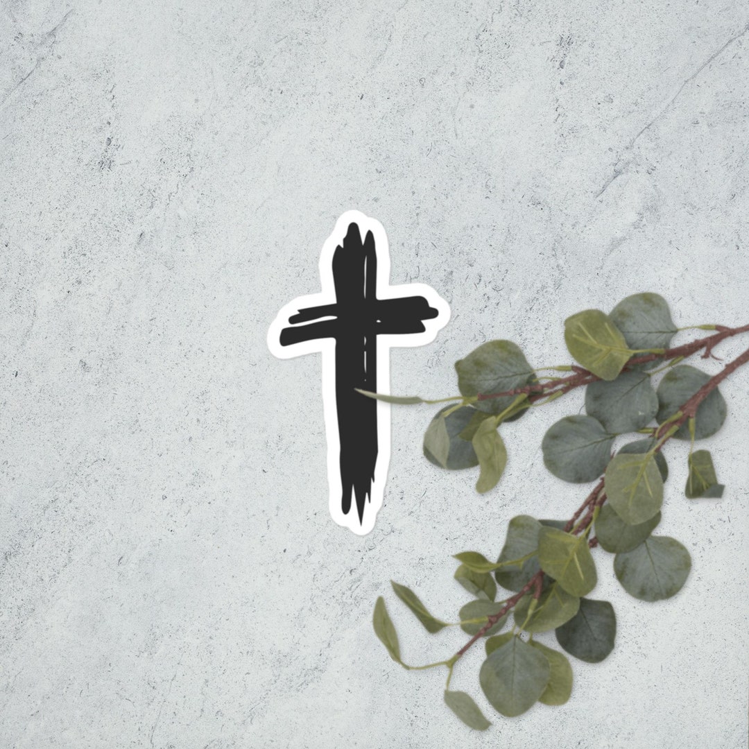 Rugged Black Cross - Bubble Free Sticker - Etsy