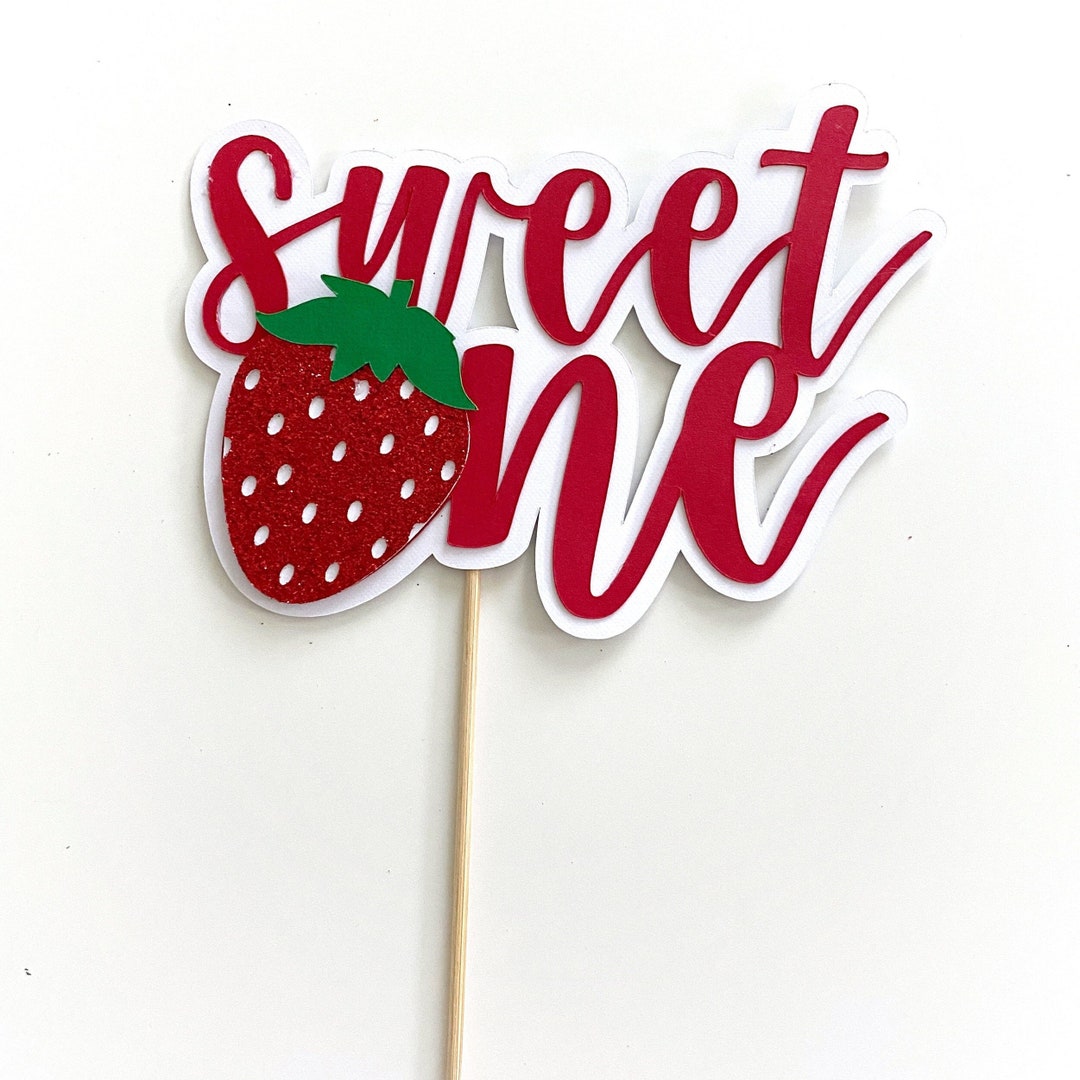 Sweet Strawberry One Cake Topper | Strawberry Topper | Sweet One ...
