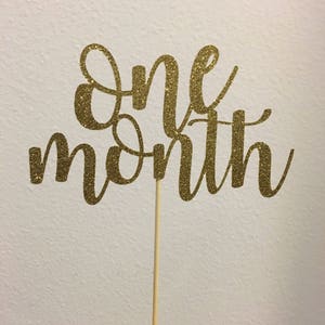 Glitter One Month Cake Topper, Smash Cake Prop - Etsy