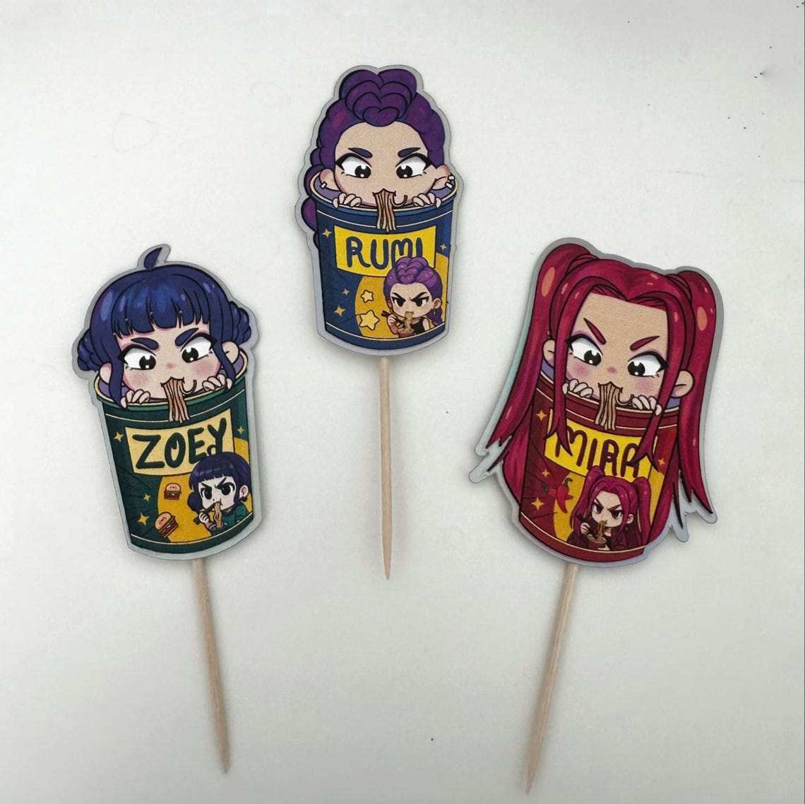 Huntrix K-pop Demon Hunters Cupcake Toppers Set of 12 - Etsy