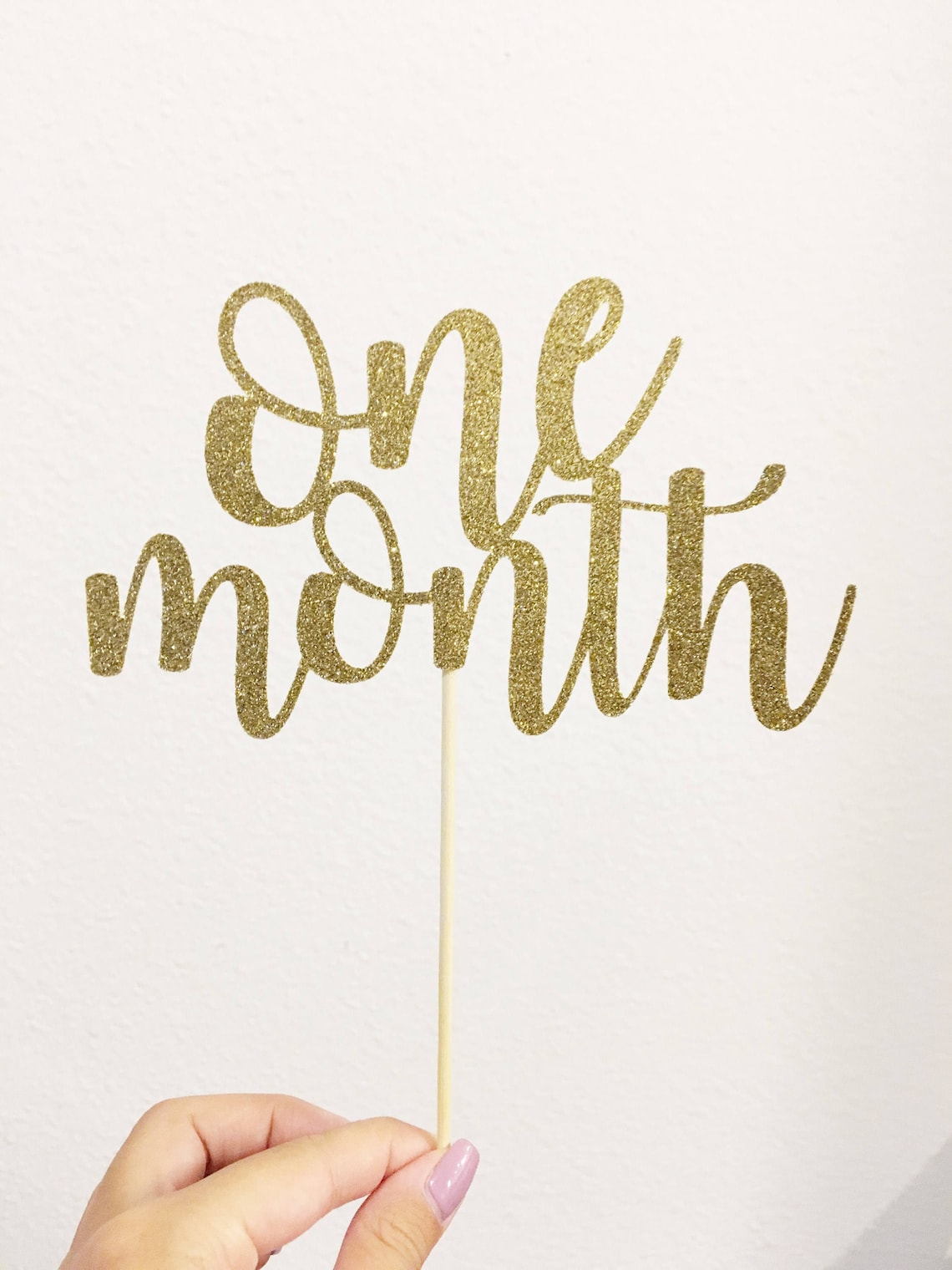 Glitter One Month Cake Topper, Smash Cake Prop - Etsy