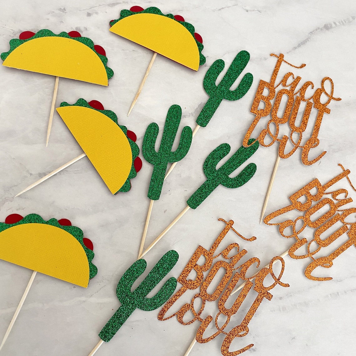 Taco Cupcake Toppers Taco Party Taco Cake Fiesta Decoration - Etsy