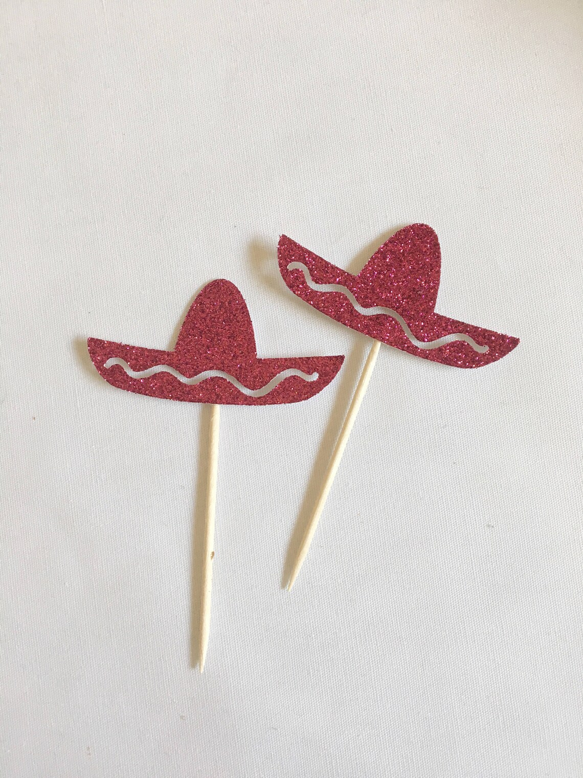 Glitter Sombrero Cupcake Toppers, Cinco De Mayo Fiesta Decor (set of 12 ...