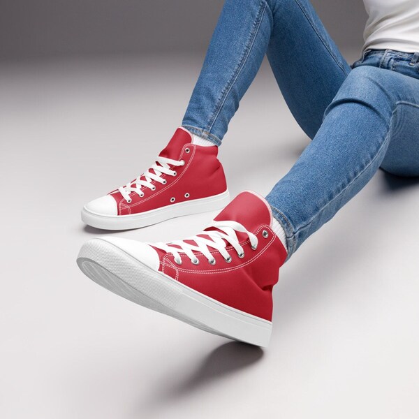 Red Hi Top Shoes - Etsy