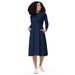 NAVY MIDI DRESS Dark Blue Midi Dress Long Sleeve Dress - Etsy