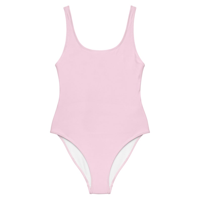Light Pink Swimsuit Pastel Pink Swimsuit One Piece Swimsuit Pastel Swimming Costume Bachelorette