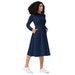 NAVY MIDI DRESS Dark Blue Midi Dress Long Sleeve Dress - Etsy