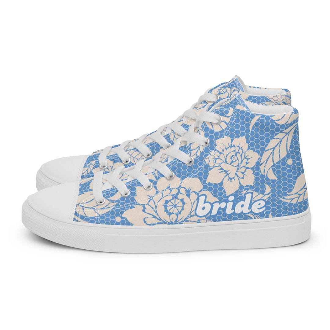 Personalized Romantic Hightops Womens Ice Blue High Tops With Printed ...