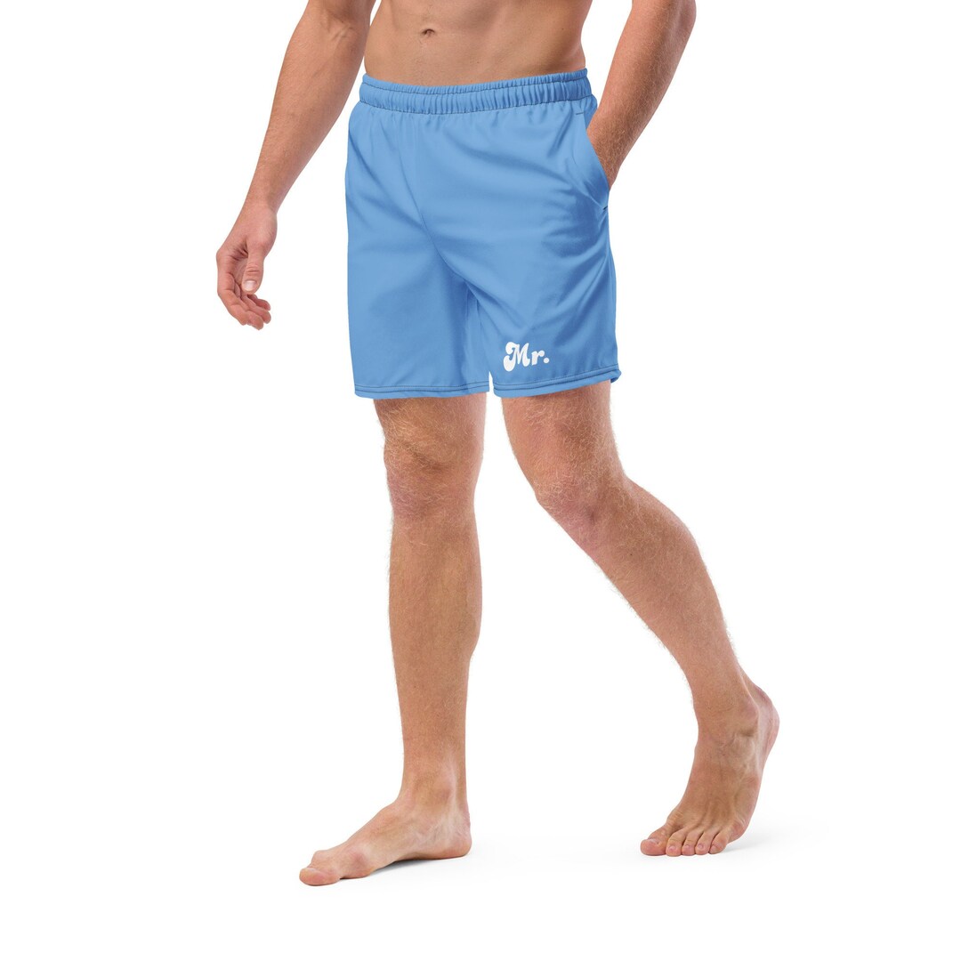 Personalized Ice Blue Trunks - Ice Blue Mens Swim Trunks - Mr Trunks ...