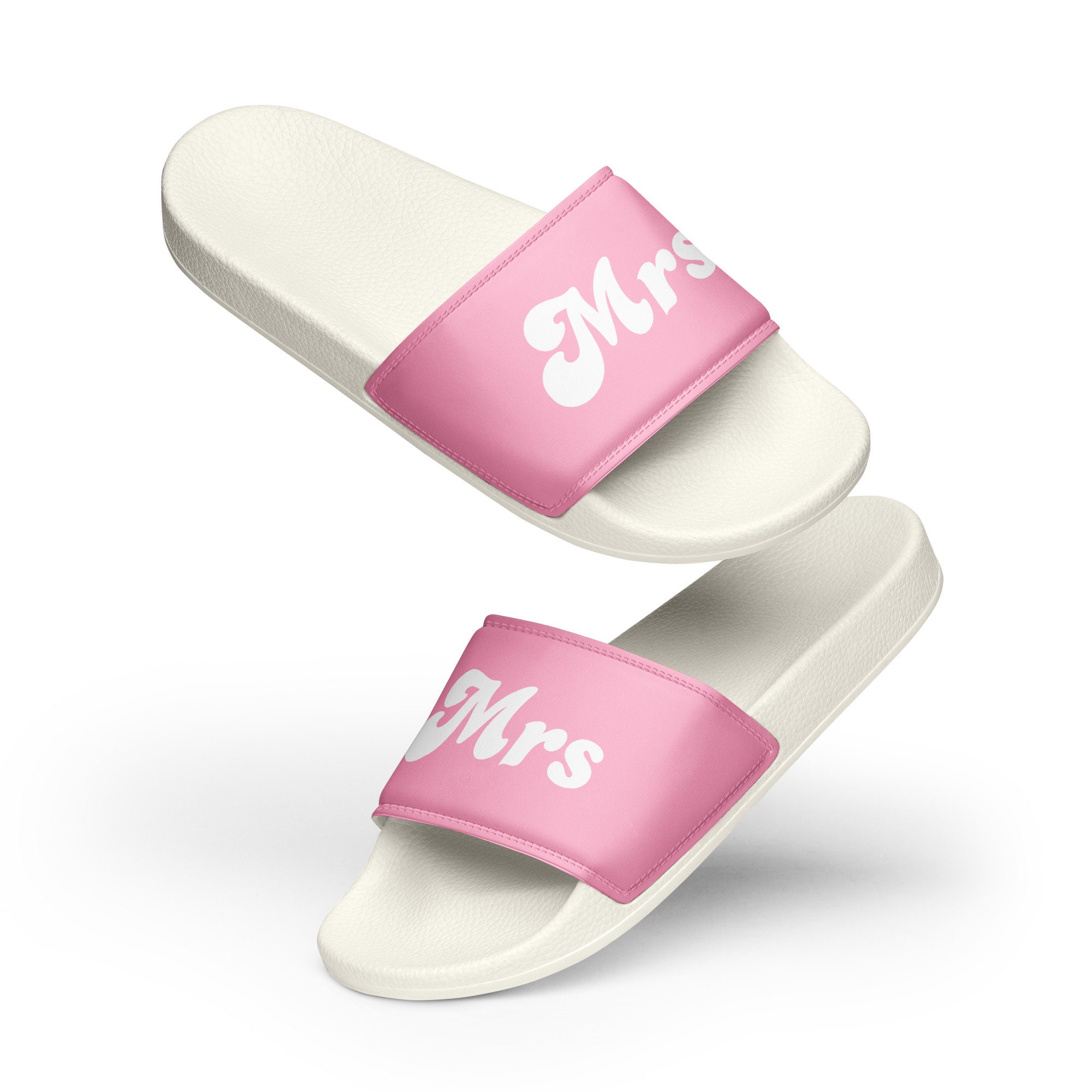 Mrs Slides Honeymoon Slides Beach Wedding Mrs Slippers Pink Mrs Pool ...