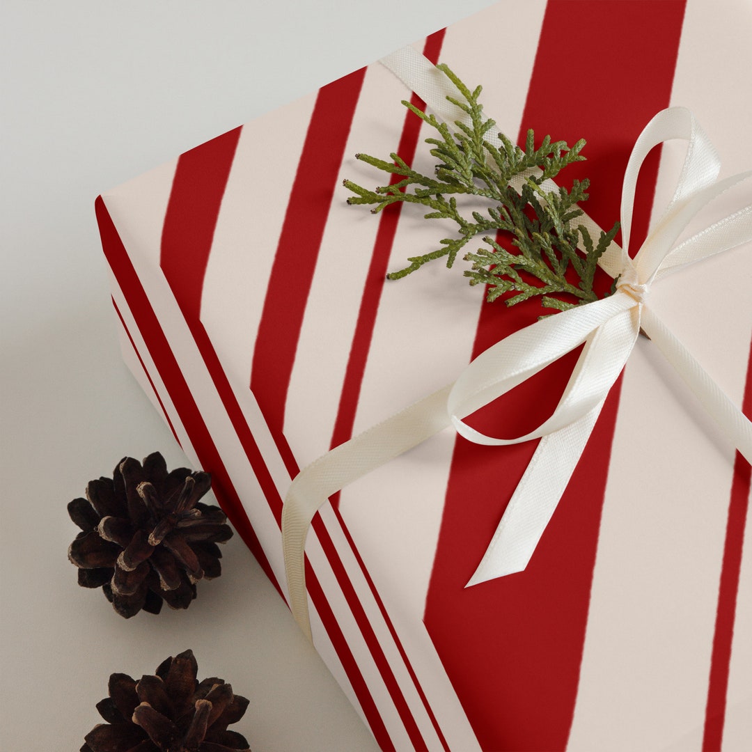 3pcs Candy Cane Paper Candy Cane Pattern Christmas Wrapping Paper ...