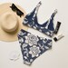 NAVY ROMANTIC BIKINI Dark Blue Bikini Set With Printed Lace - Etsy