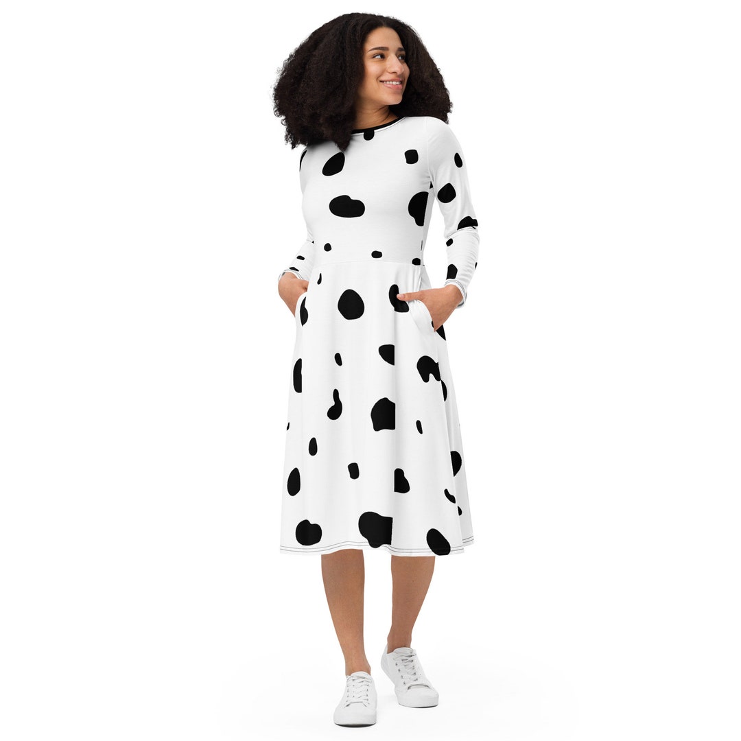 Womens Dalmatian Dress Dalmatian Pattern Dress Elegant Halloween Dress ...