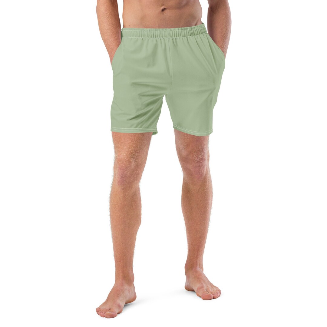 Sage Green Trunks - Sage Green Swim Trunks With Pockets and Anti Chafe ...