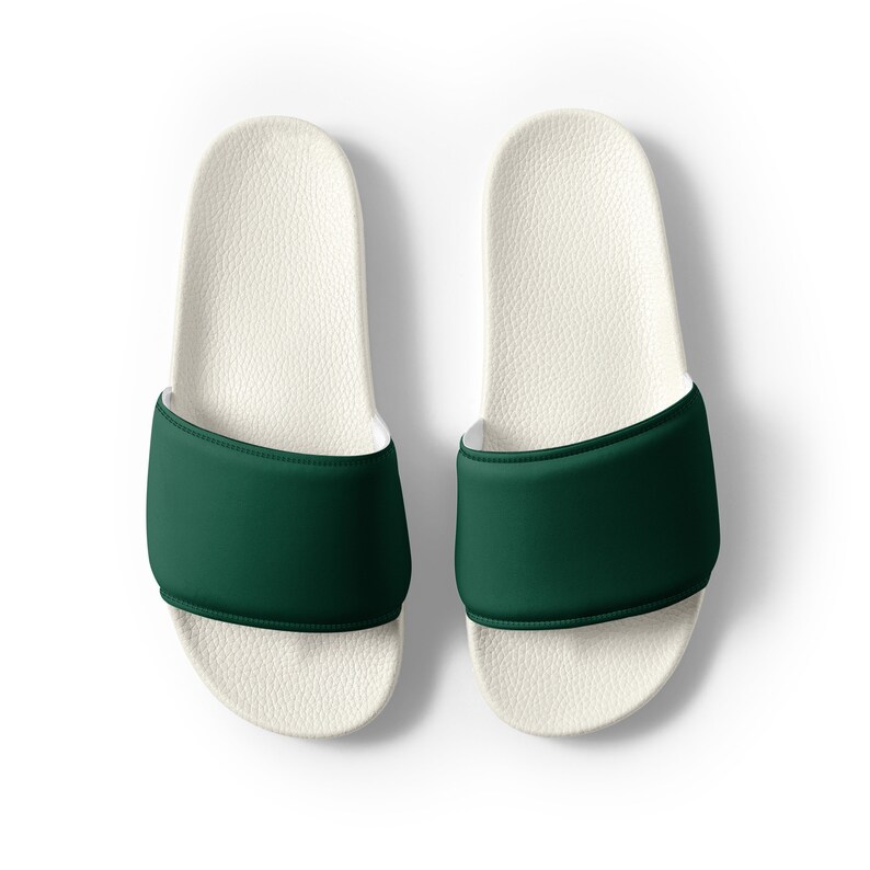 MENS GREEN SLIDES British Racing Green Pool Slides Black Sole Slides ...